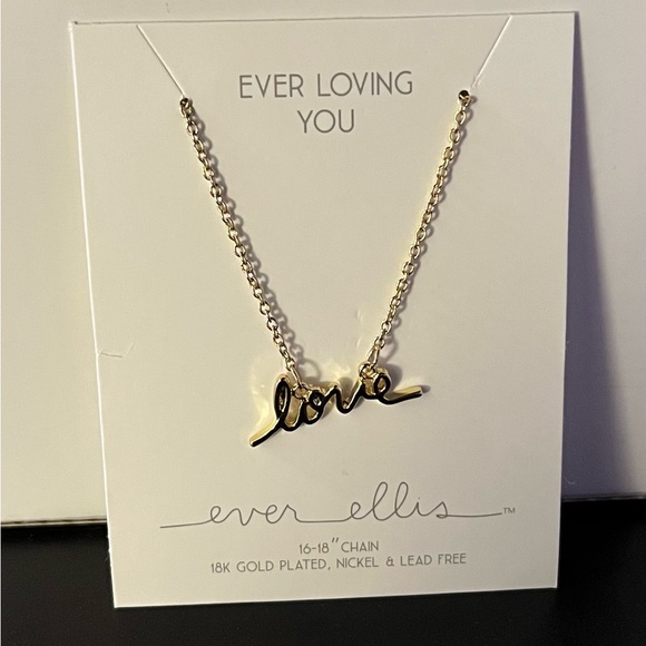 Ever Ellis | Jewelry | Love Script Gold Necklace From Ever Ellis 8k ...